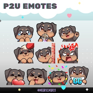 10 Rottweiler Twitch Emotes | Pack 1 - Etsy