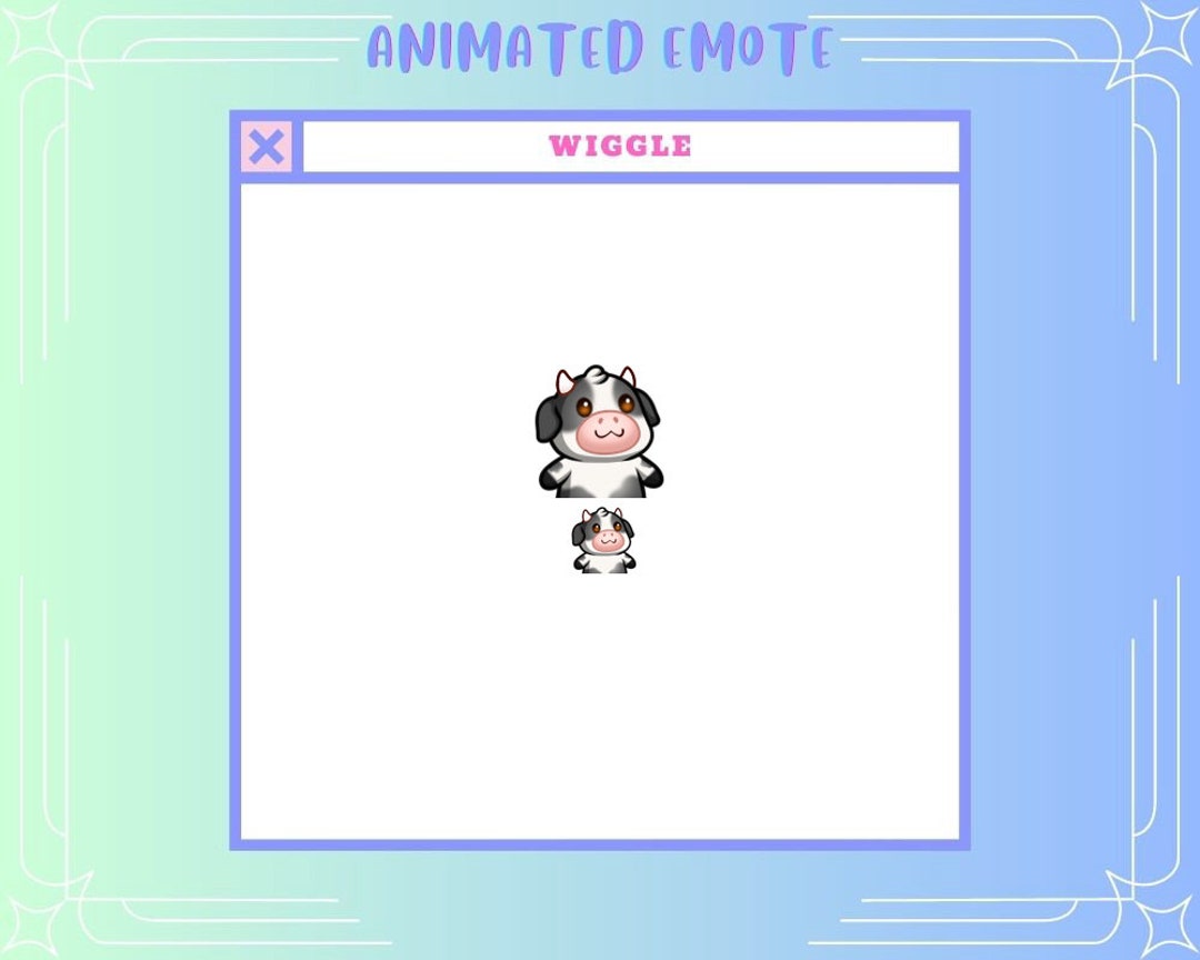 Animated Wiggle Emote | Black Cow Gif - Etsy