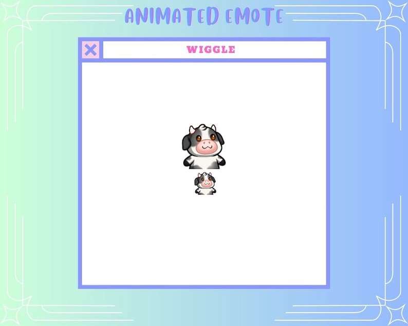Animated Wiggle Emote Black Cow Gif - Etsy