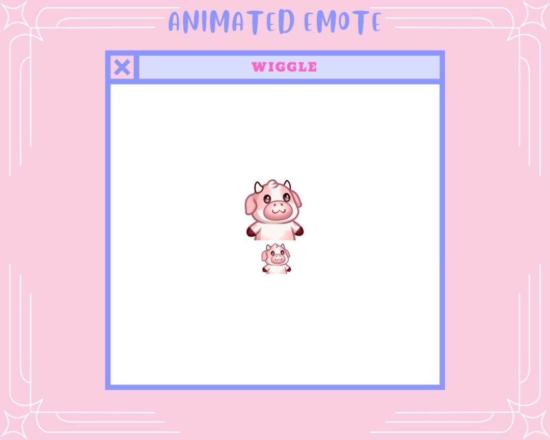 Animated Wiggle Emote | Strawberry Pink Cow Gif - Etsy