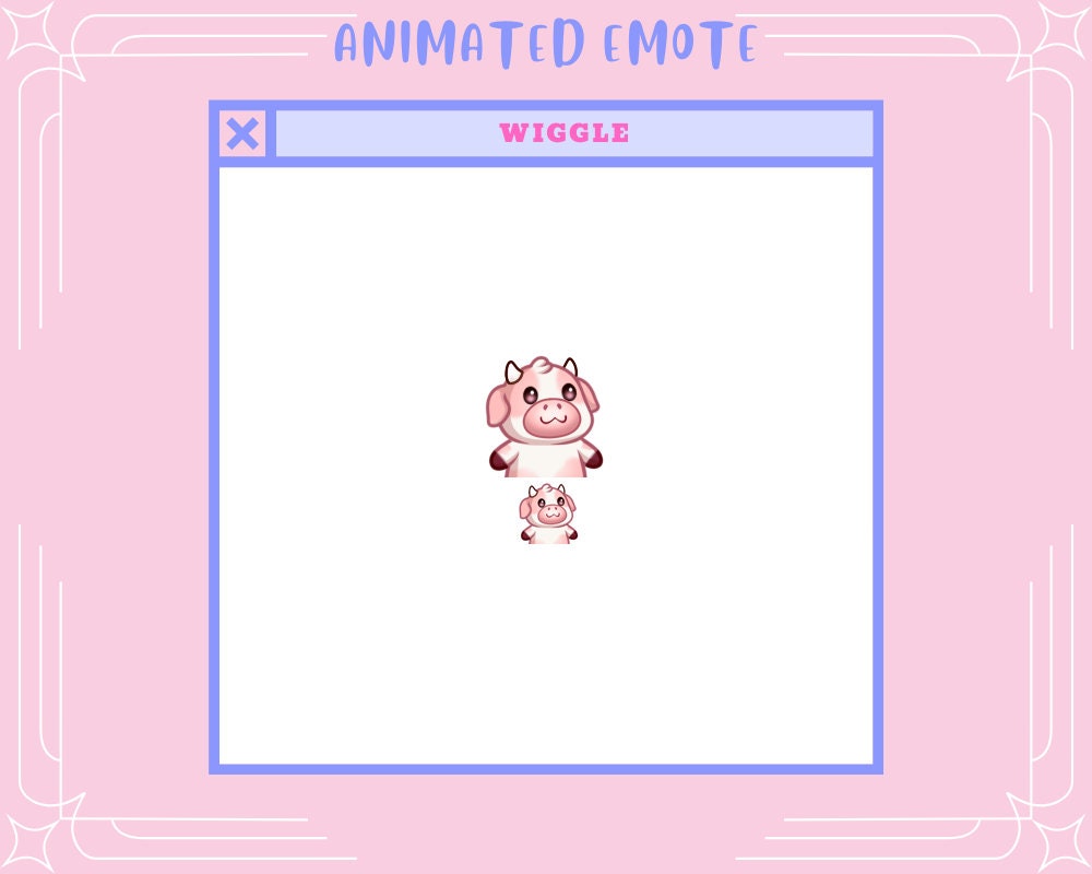 Animated Wiggle Emote Strawberry Pink Cow Gif - Etsy