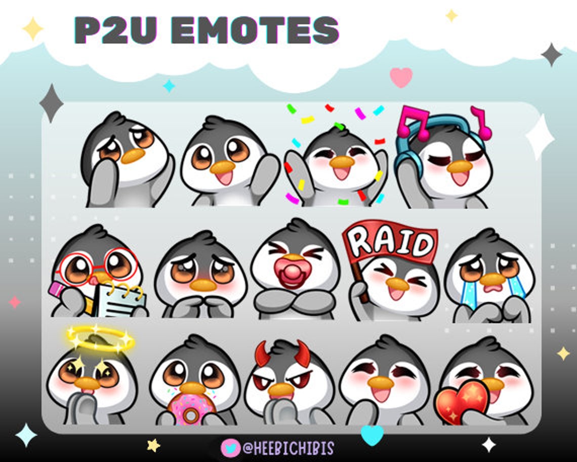 14 Penguin Twitch Emotes Pack 1 - Etsy
