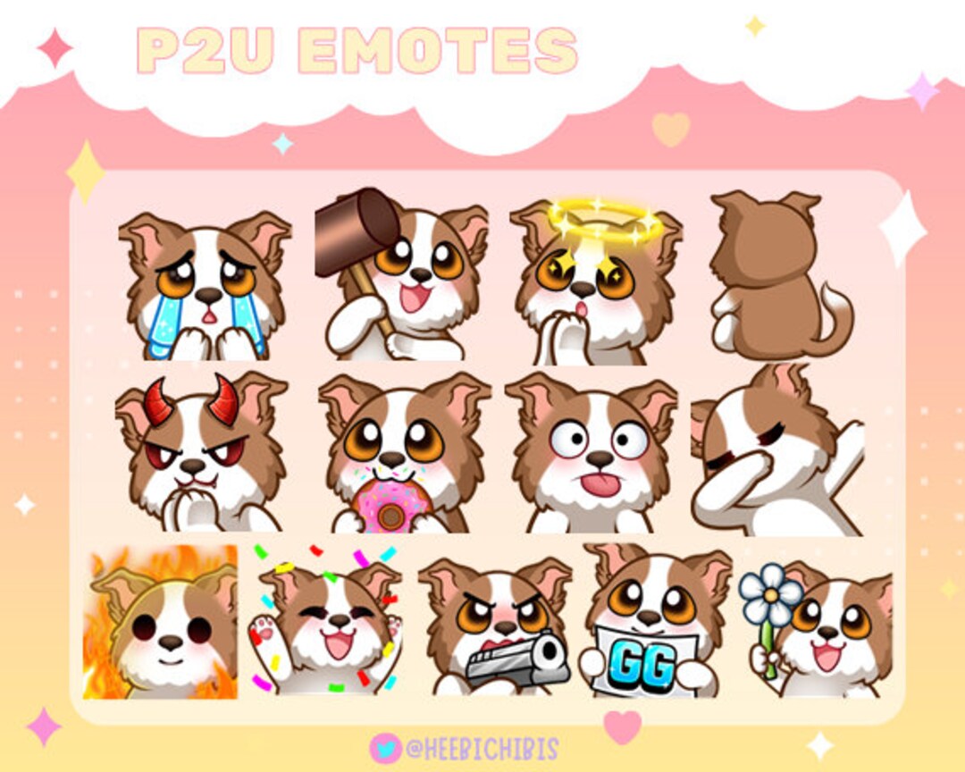 13 Red Border Collie Twitch Emotes | Pack 1 - Etsy