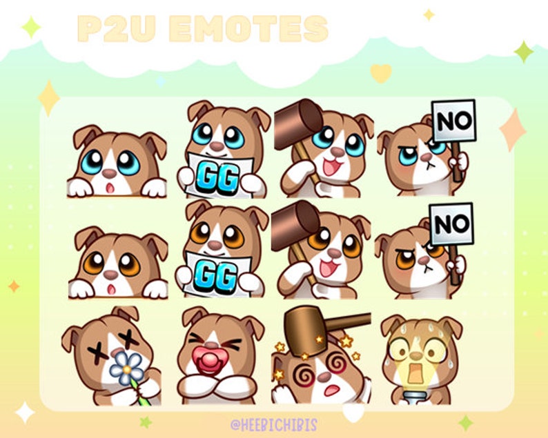 8 Pitbull Twitch Emotes in 2 Fur/eye Colors Pack 2 (Download Now) - Etsy