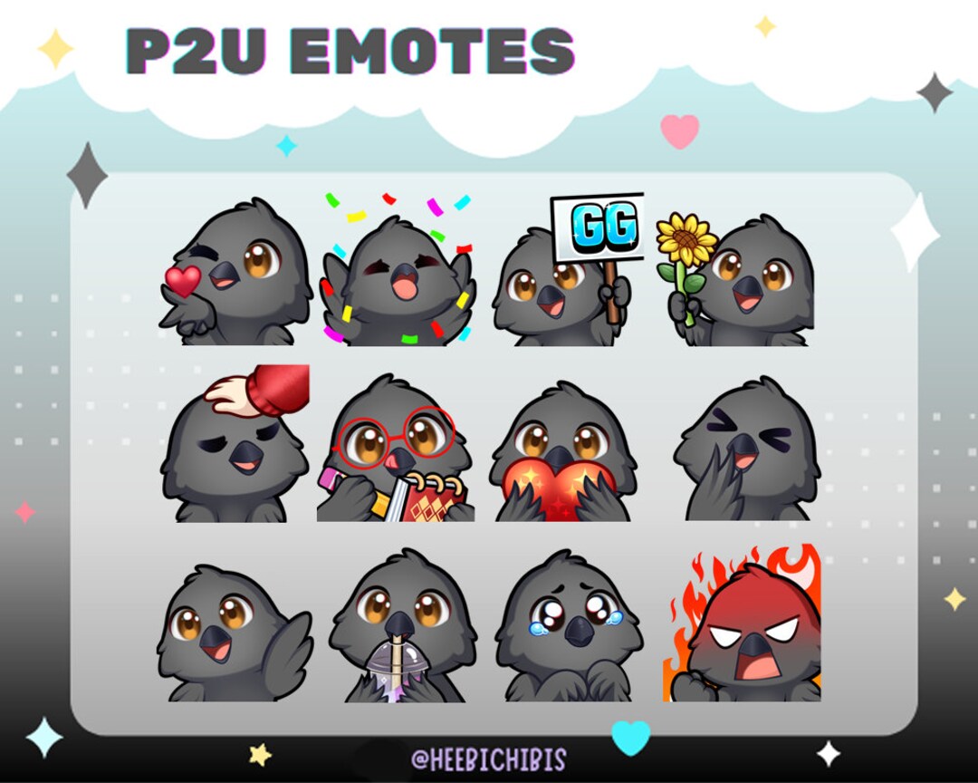 12 Crow Twitch Emotes | Pack 1 - Etsy