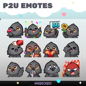 12 Crow Twitch Emotes | Pack 1 - Etsy