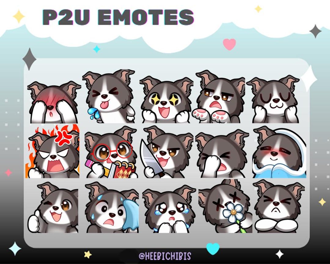 15 Border Collie Twitch Emotes | Pack 3| Graphics for Streamers - Etsy