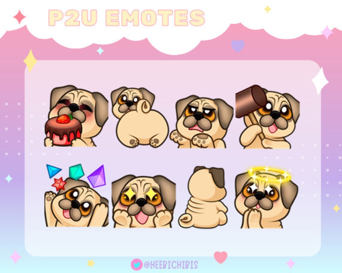 15 Pug Twitch Emotes Pack 1 - Etsy