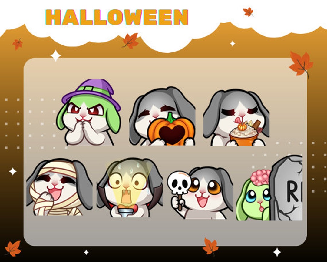 7 Floppy Bunny Twitch Emotes in 2 Eyes Colors | Floppy Ears - Etsy