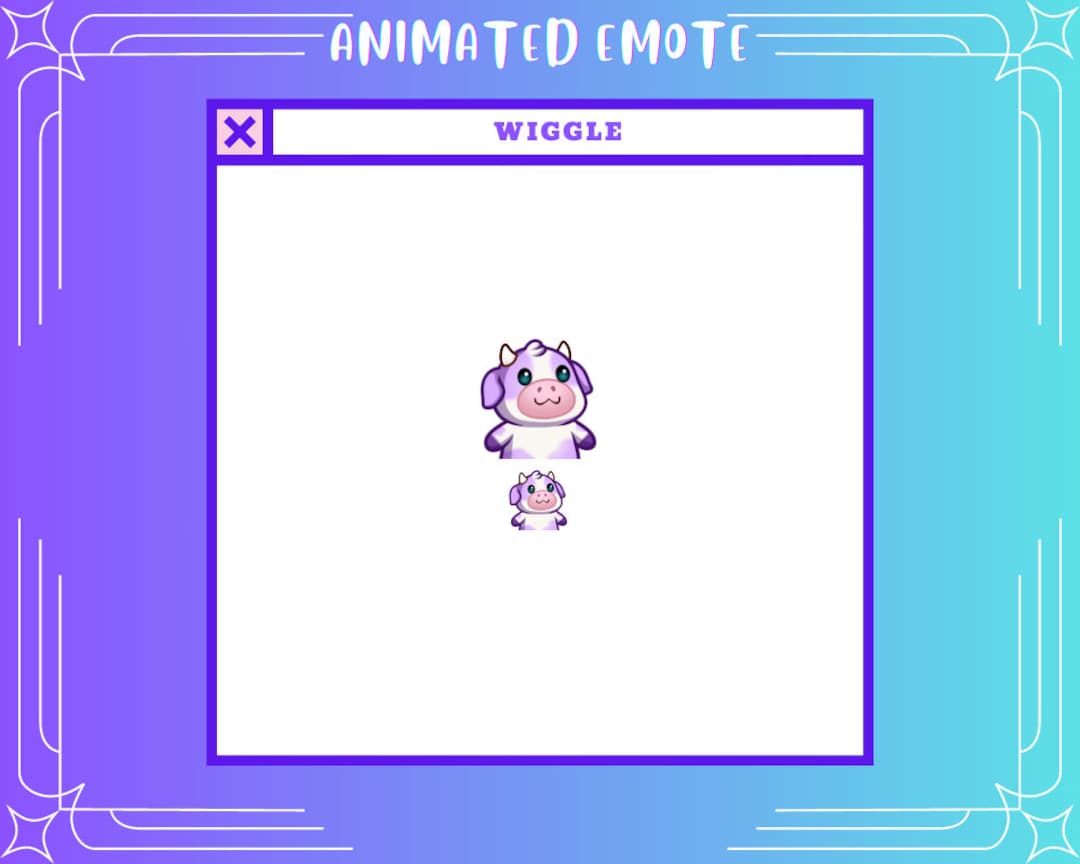 Animated Wiggle Emote | Purple Cow Gif - Etsy
