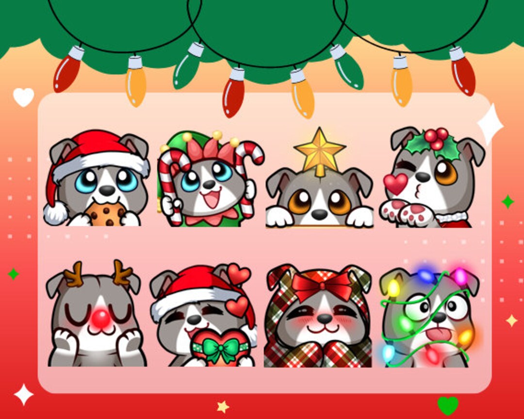 8 Pitbull Christmas Twitch Emotes in 2 Fur/eye Colors - Etsy