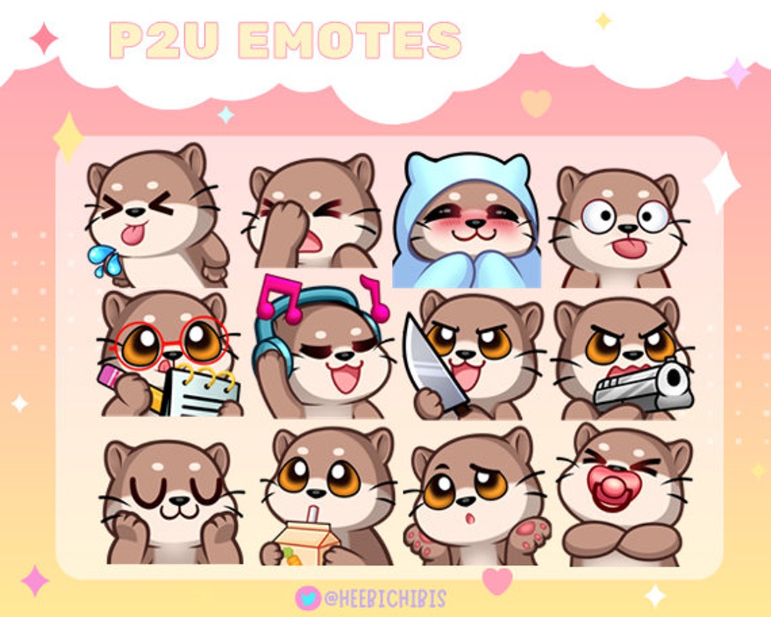 12 Otter Twitch Emotes Pack 2 - Etsy