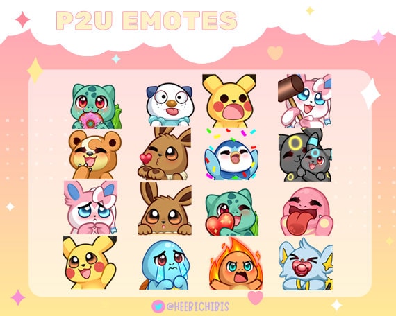 16 Pokemon Variety Bundle Twitch Emotes Pack 1 - Etsy