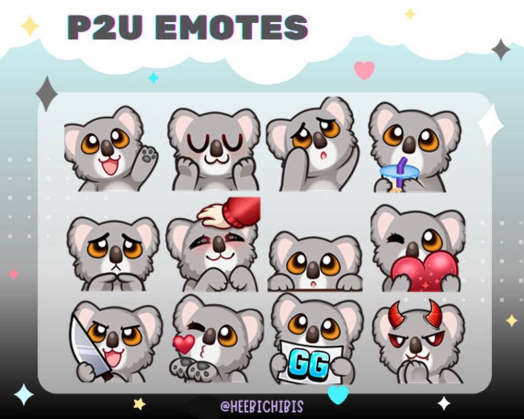 12 Koala Bear Twitch Emotes - Etsy
