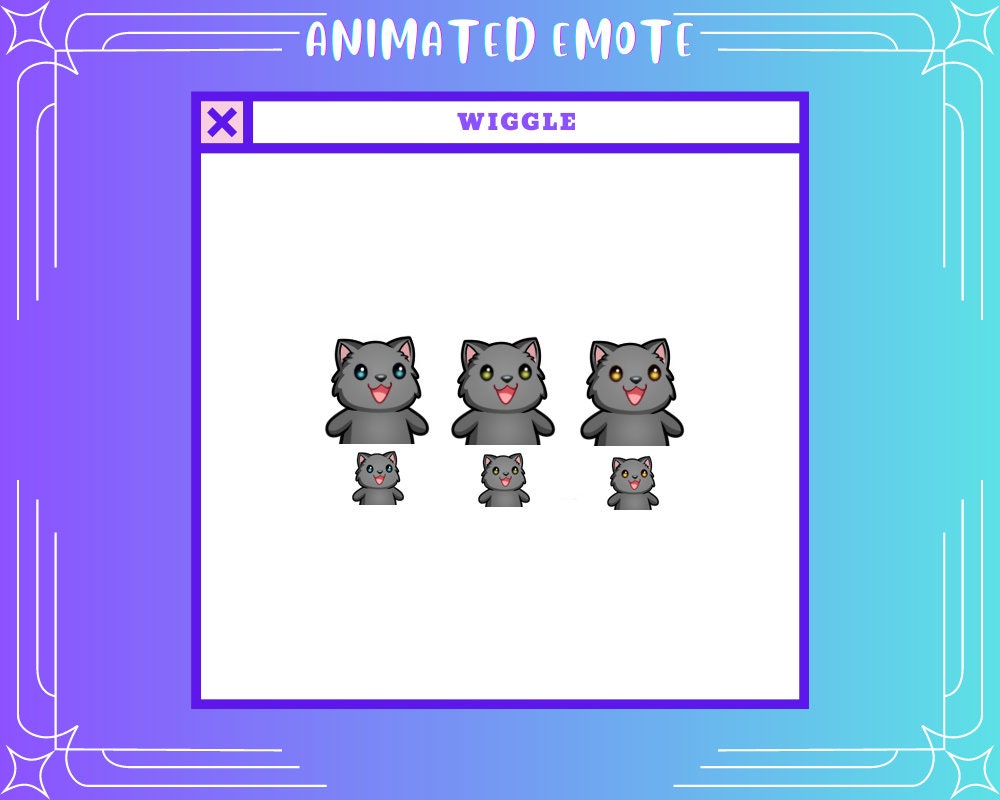 Animated Wiggle Emote Longhaired Black Cat Gif - Etsy