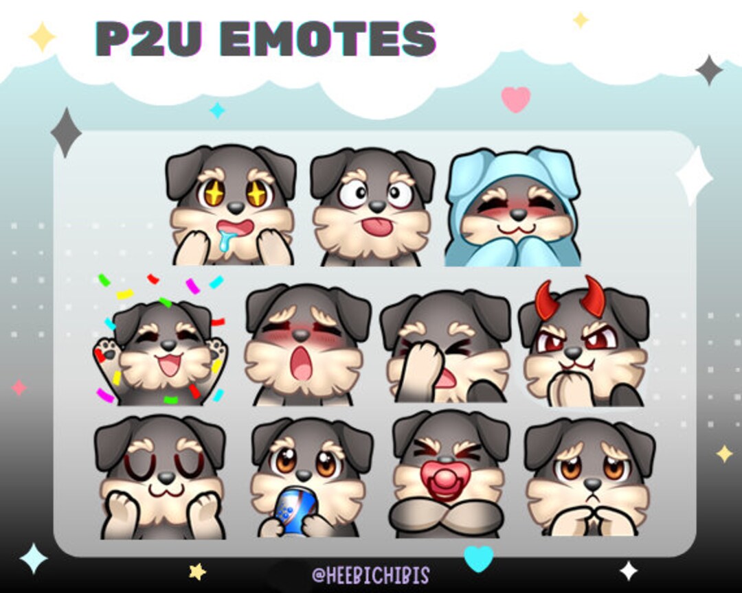 11 Schnauzer Dog Twitch Emotes | Pack 2 - Etsy