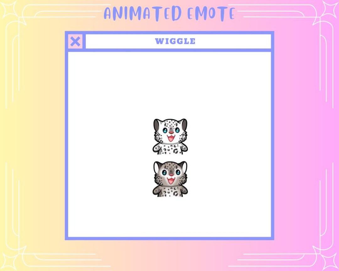 Animated Wiggle Emote | Gray & White Leopard Gif - Etsy