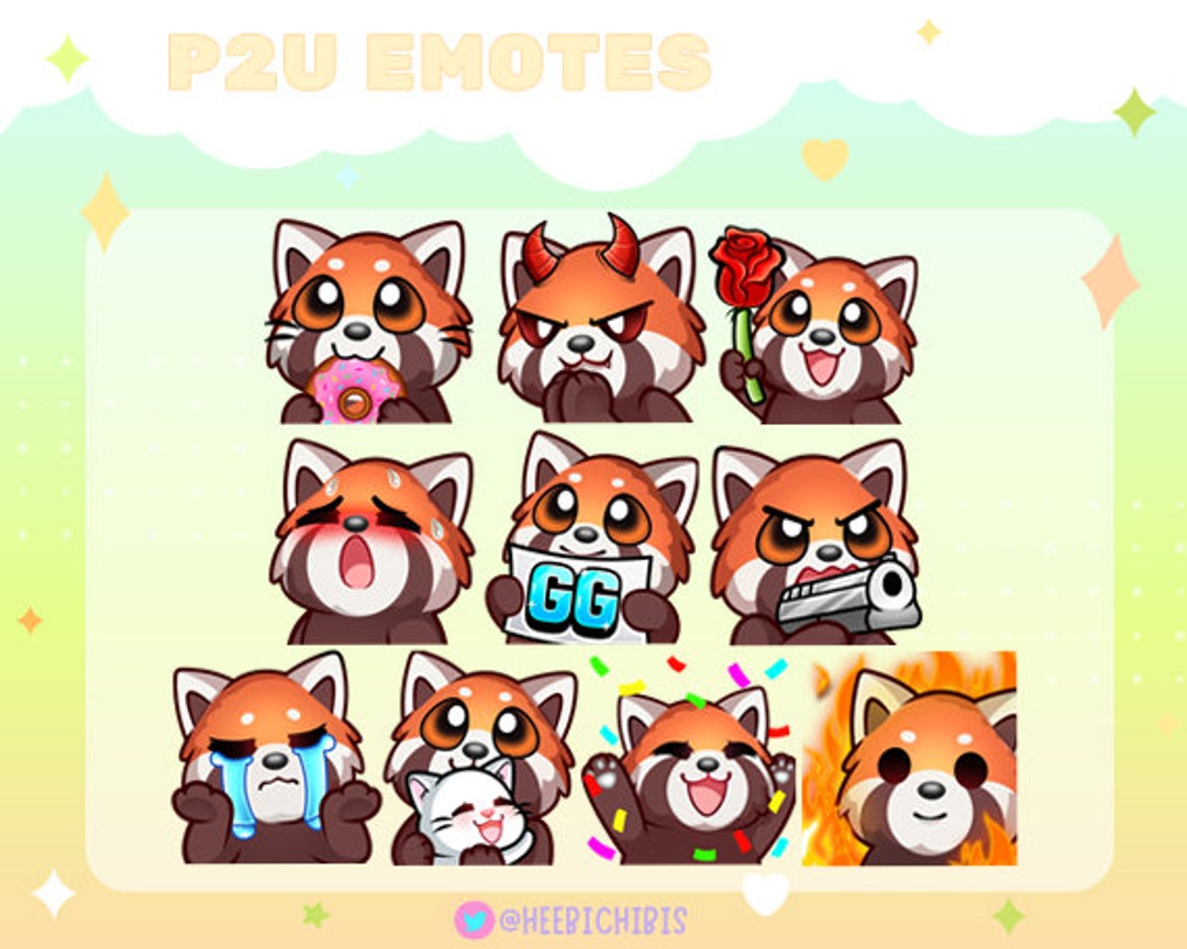 19 Red Panda Twitch Emotes - Pack 1 - Etsy