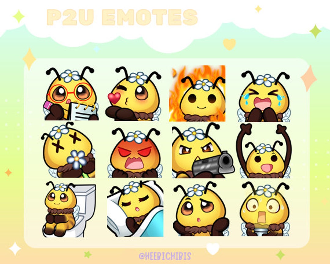 12 Bee Twitch Emotes With/without Flower | Pack 4 - Etsy
