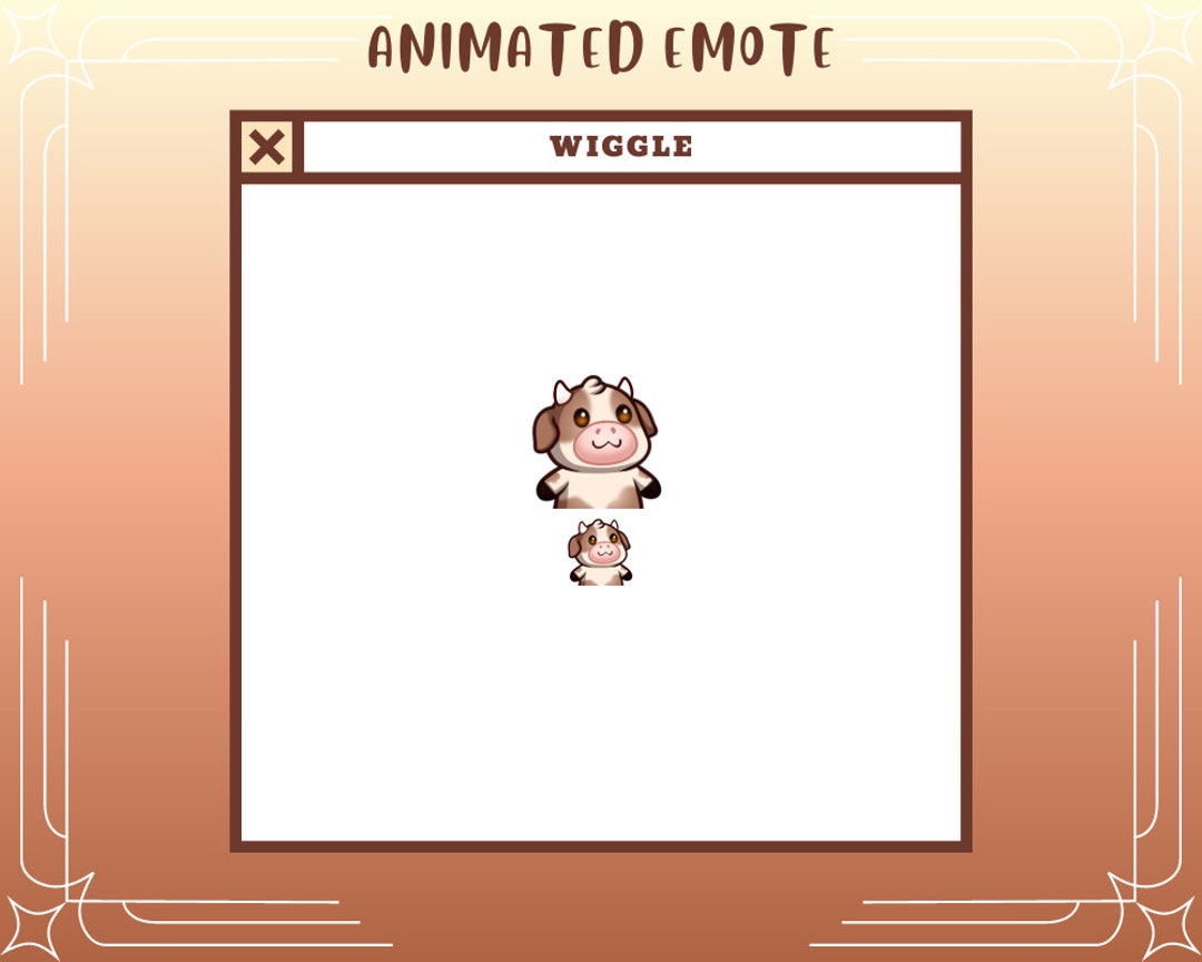 Animated Wiggle Emote | Brown Cow Gif - Etsy