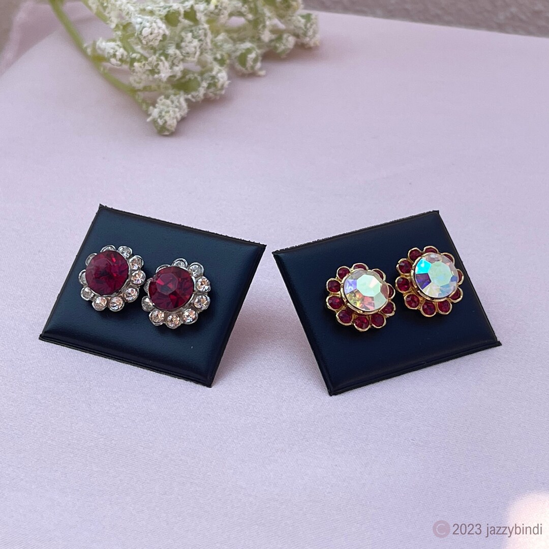 Swarovski Crystal Studs in Natural & Rhodium Plating - Etsy
