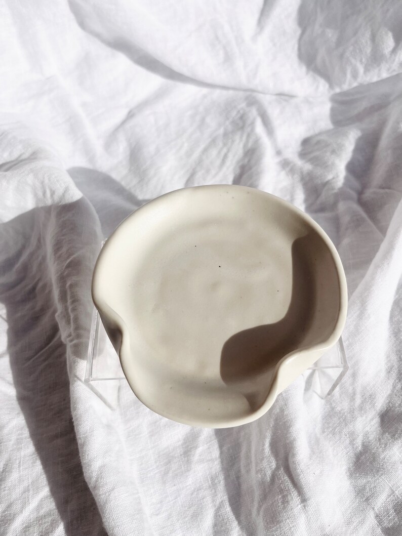 Matte White Ceramic Clay Pottery Spoon Rest - Etsy