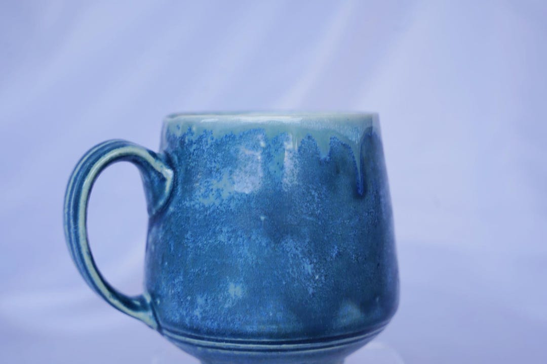 Denim Wheel Thrown Coffee Mugs - Etsy