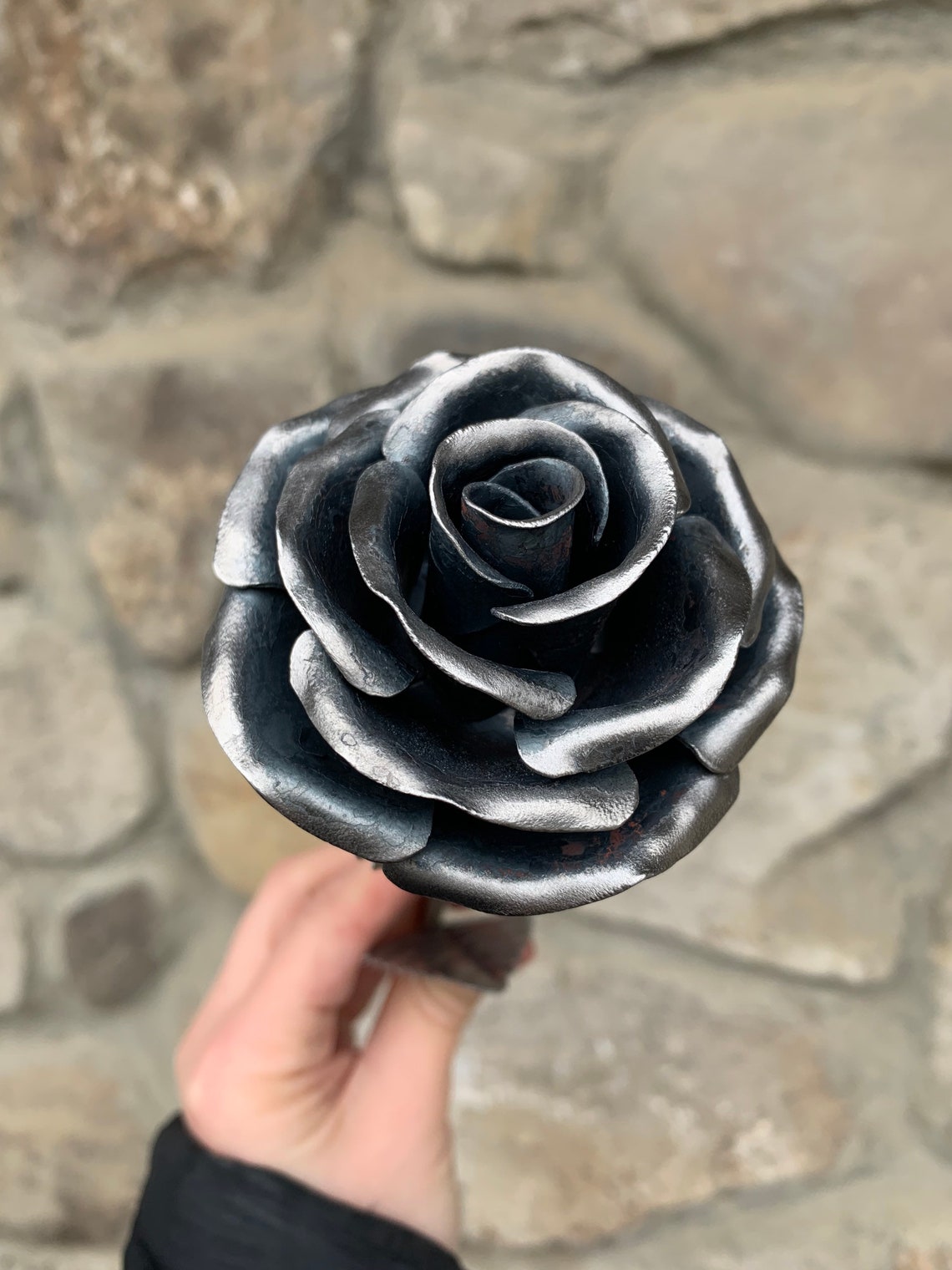 Iron Rose Forged Metal Rose - Etsy
