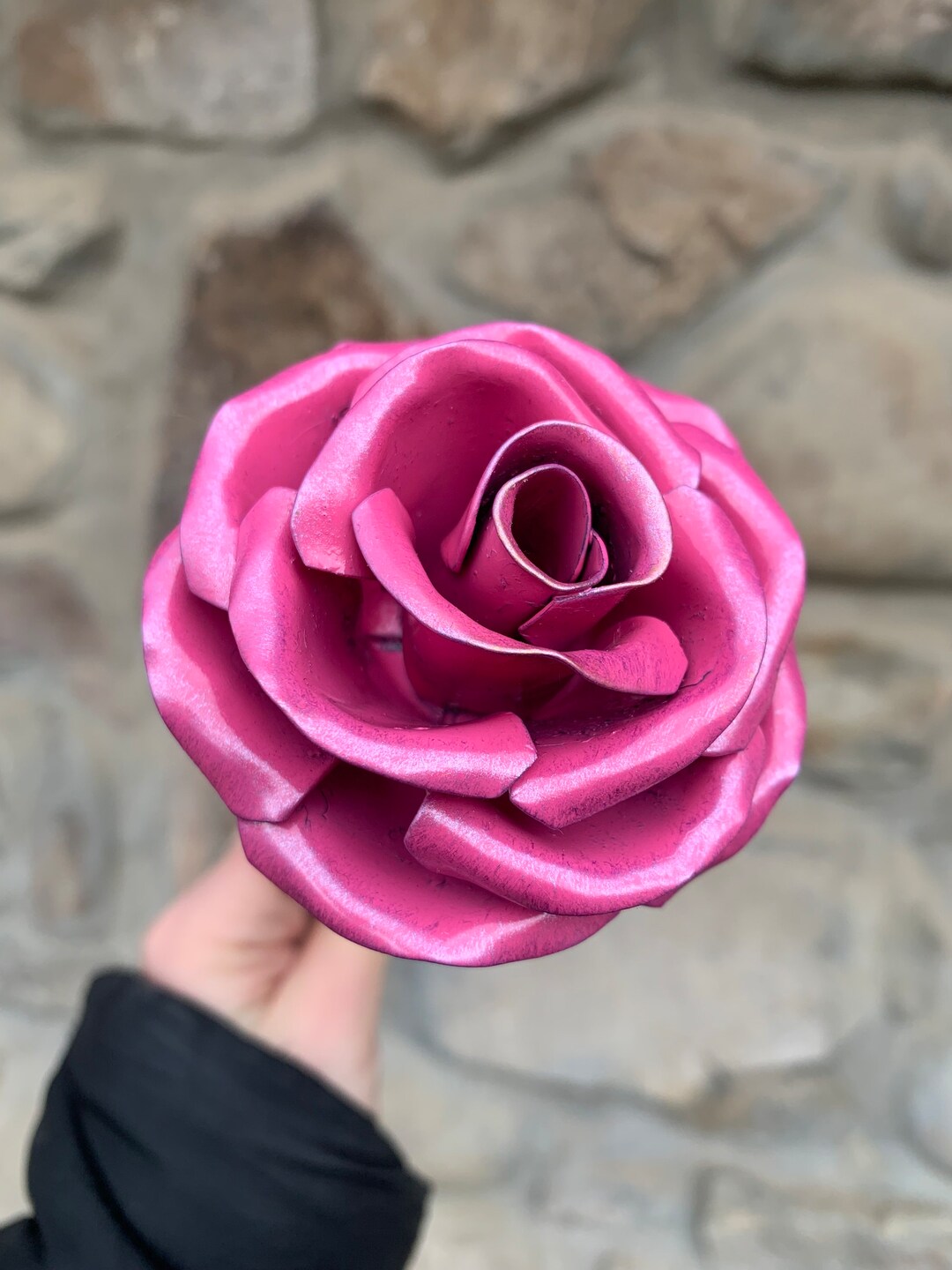 Pink Metal Rose, Forged Gift. - Etsy