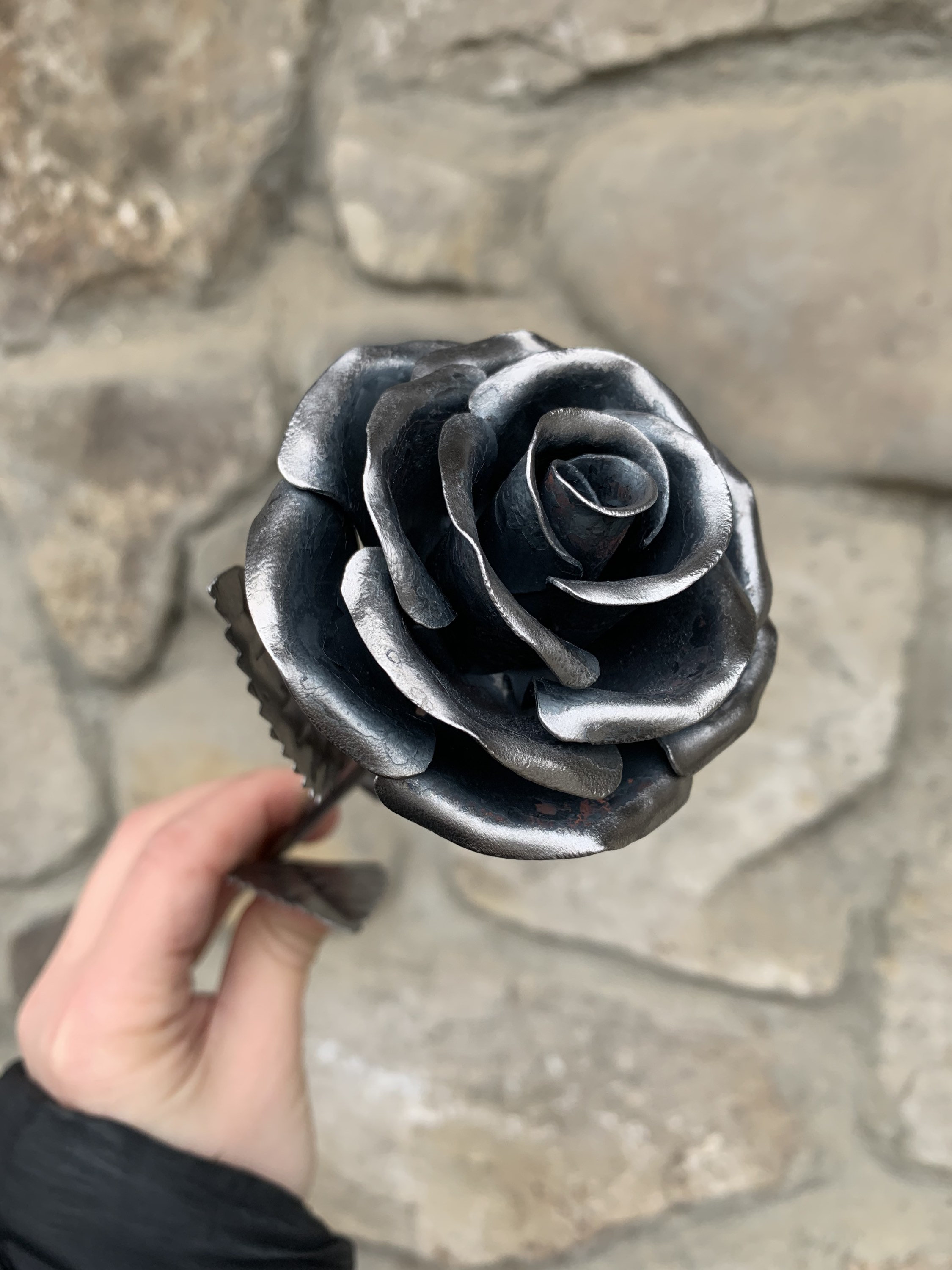 Iron Rose Forged Metal Rose - Etsy