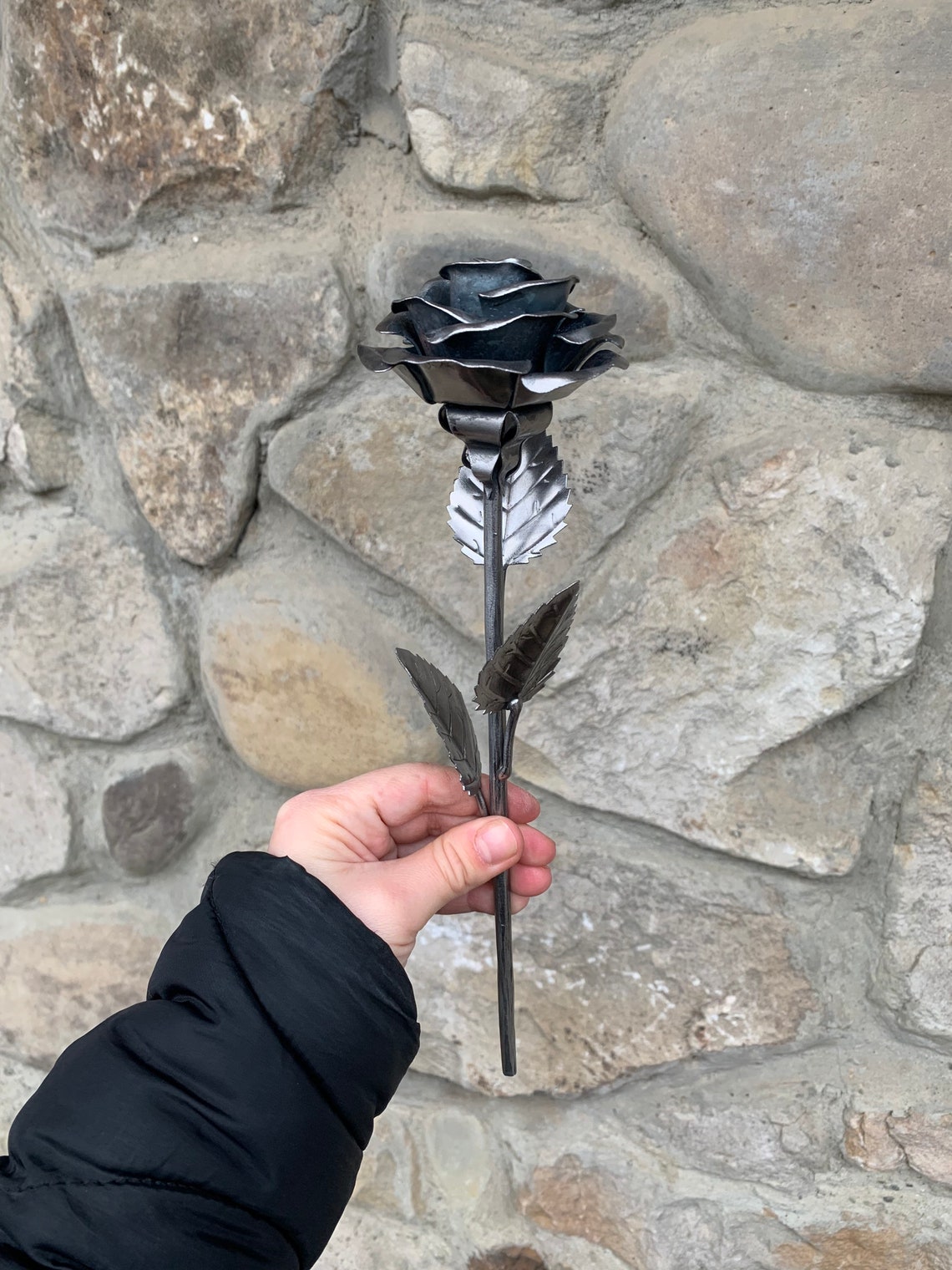 Iron Rose Forged Metal Rose - Etsy
