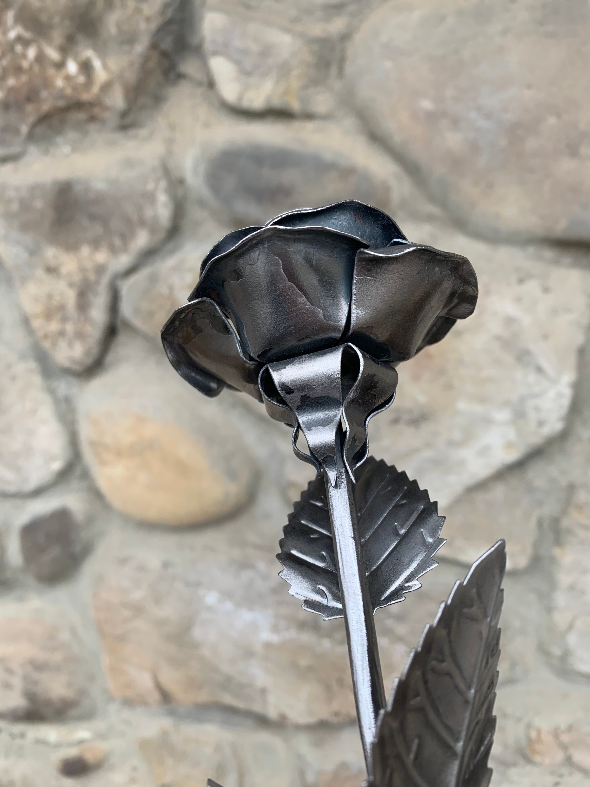 Iron Rose Forged Metal Rose - Etsy