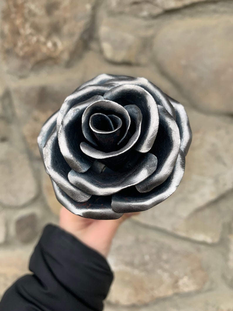 Iron Rose Forged Metal Rose - Etsy