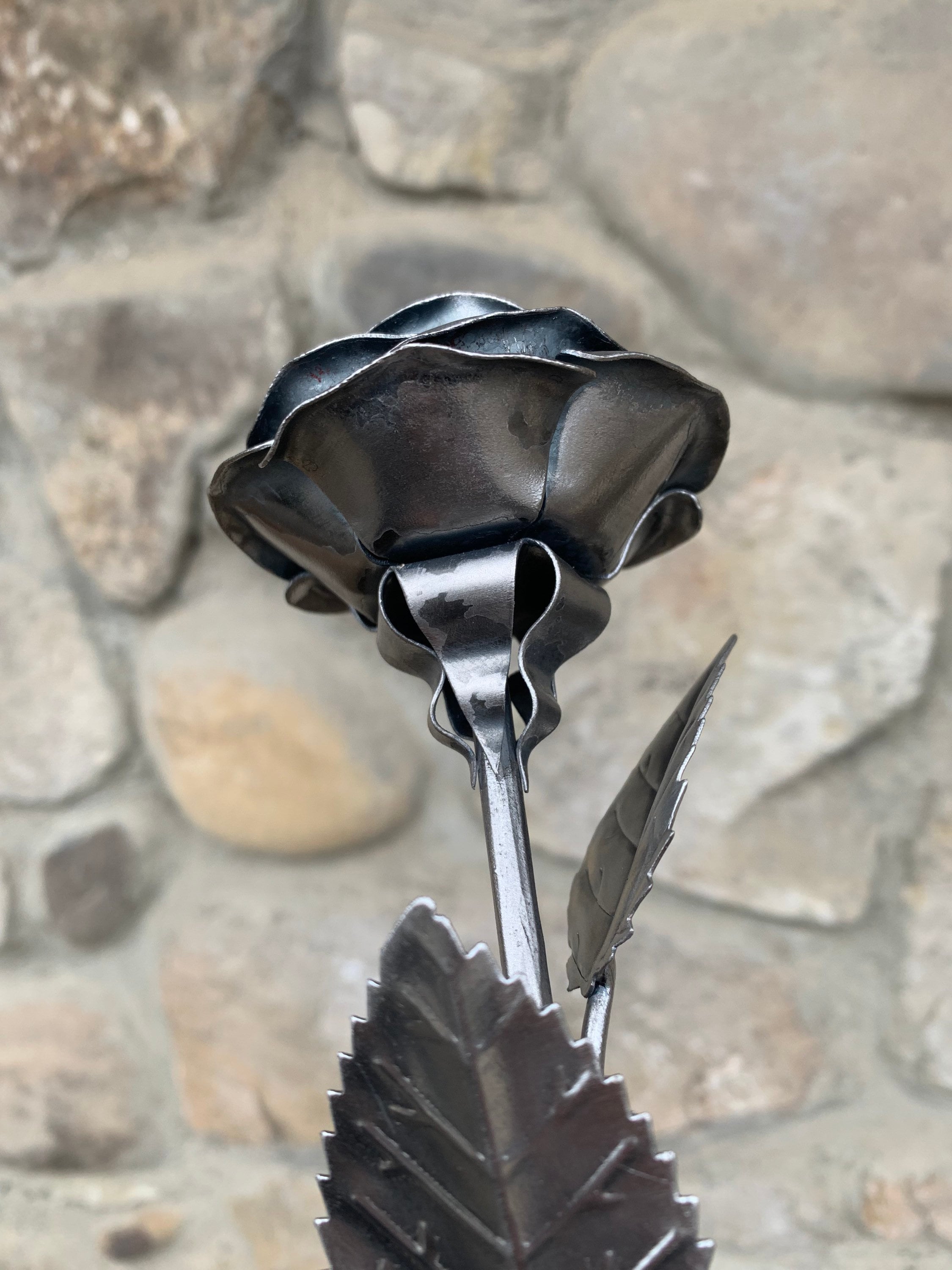 Iron Rose Forged Metal Rose - Etsy