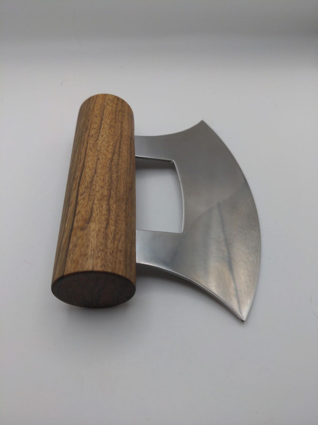 Ulu Knife. Alaskan Ulu Chopping Blade. Wood Handle. Kitchen Knife. Hunting Knife. Butcher Knife ...