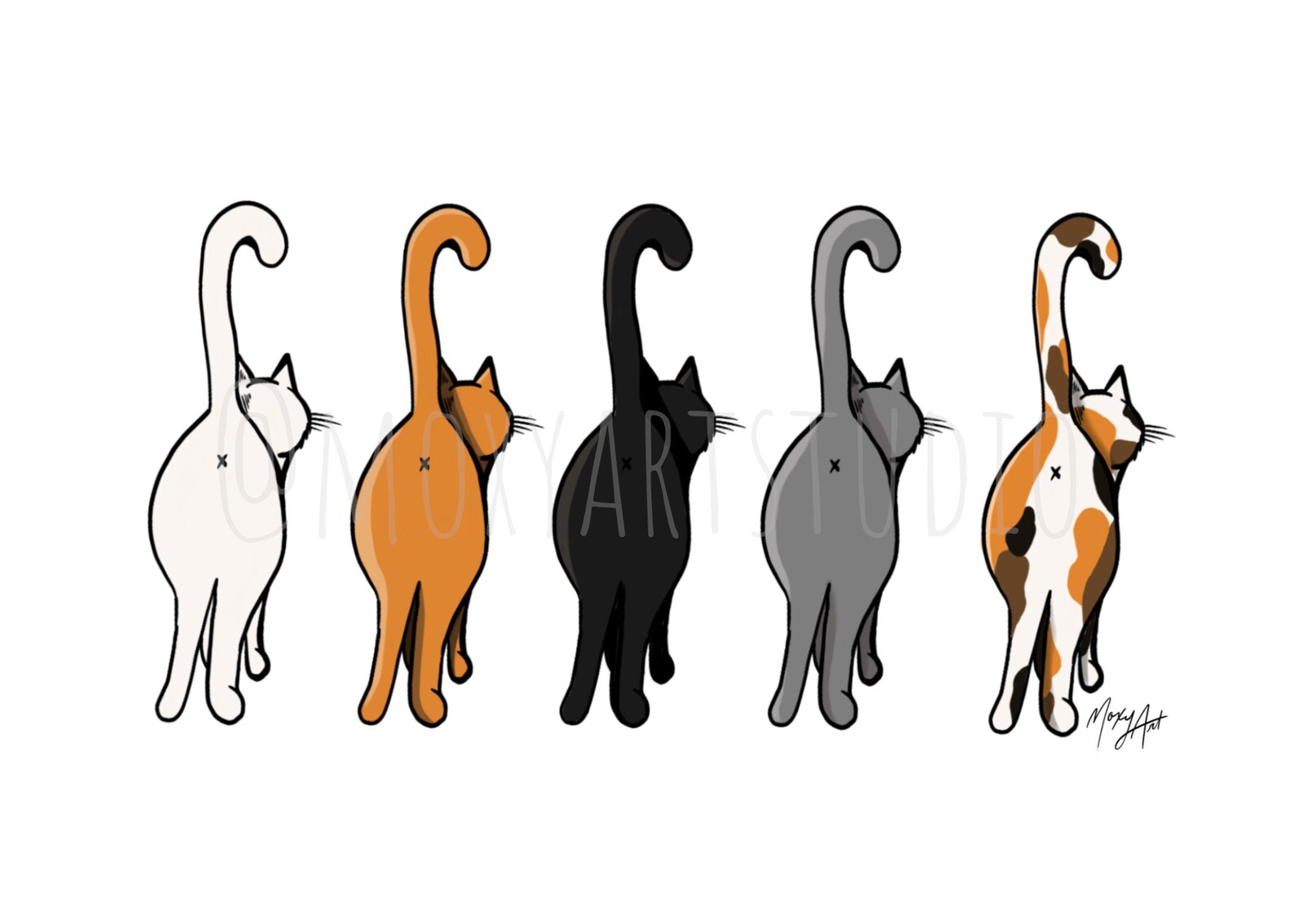 Digital Art Print Cat Butt Art Print | Etsy