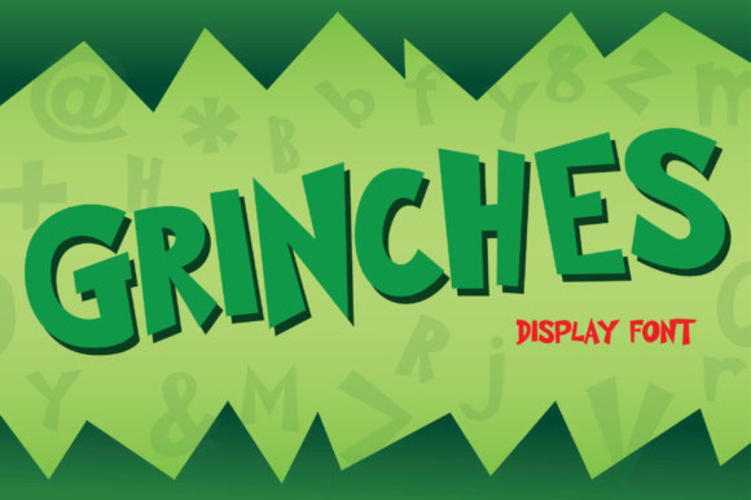 Grinch Font Svg / Grinch Otf ttf / Grinch Alphabet / Clip art - Etsy España