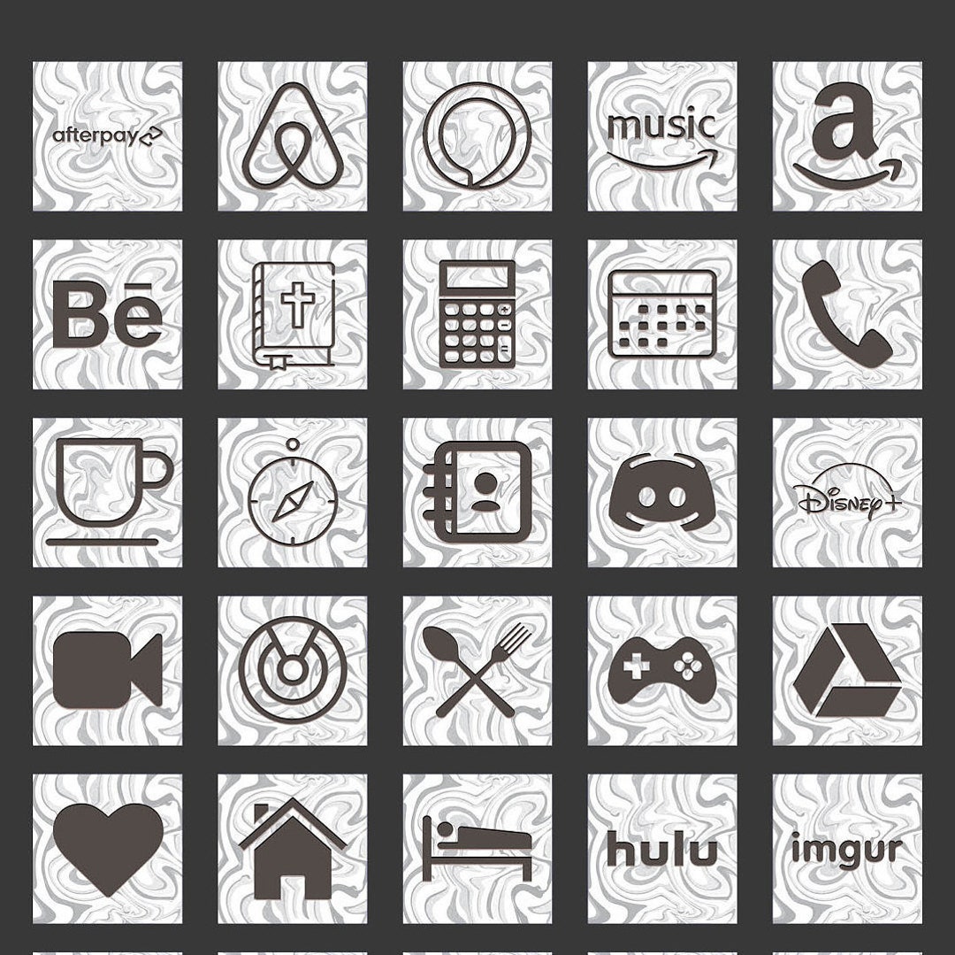 App Icons White Marble - IOS 14 App Covers - IOS 14 Widgets - 100 ...
