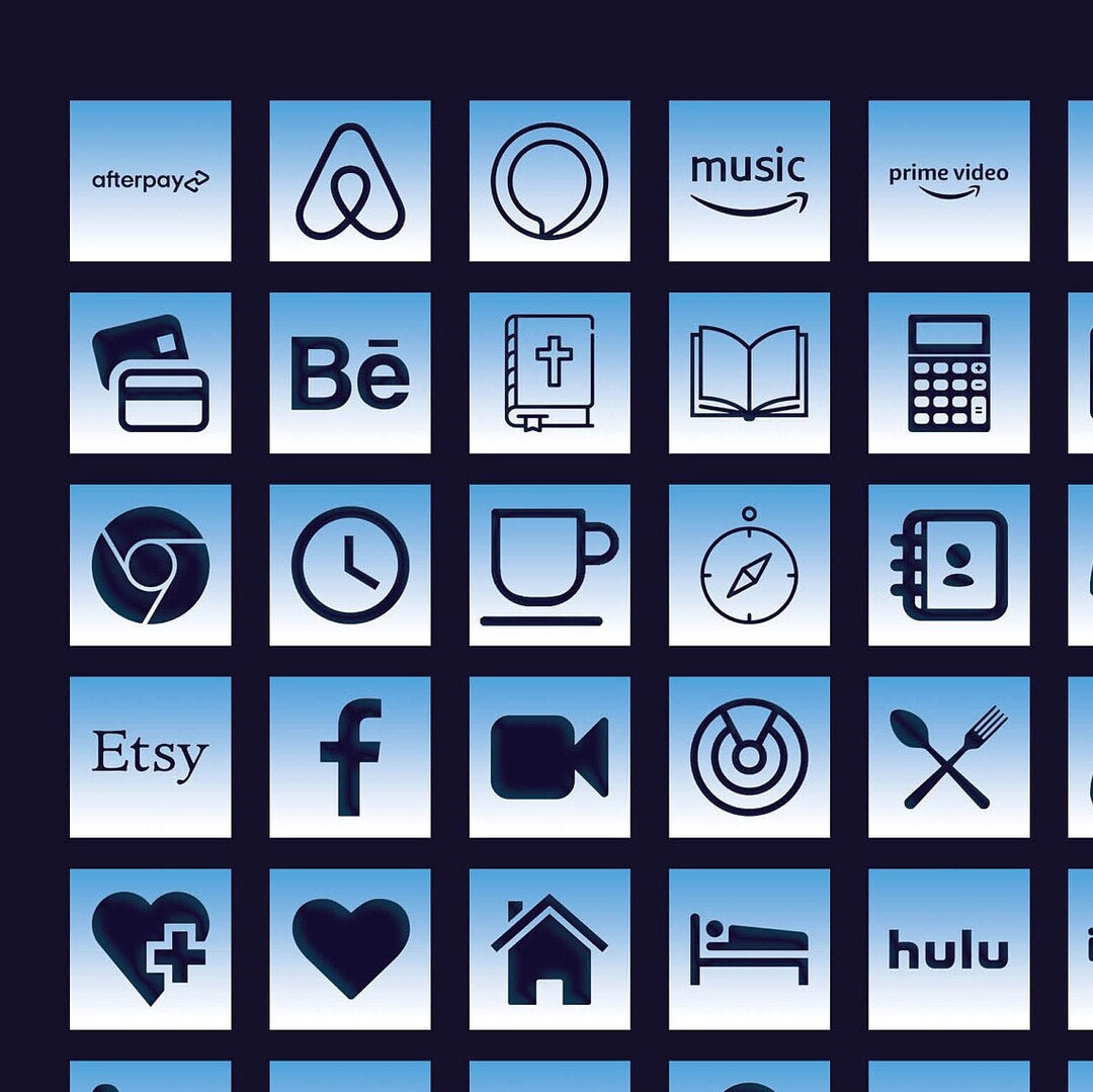 App Icons Sky Blue Gradient - IOS 14 App Covers - IOS 14 Widgets - 100 ...