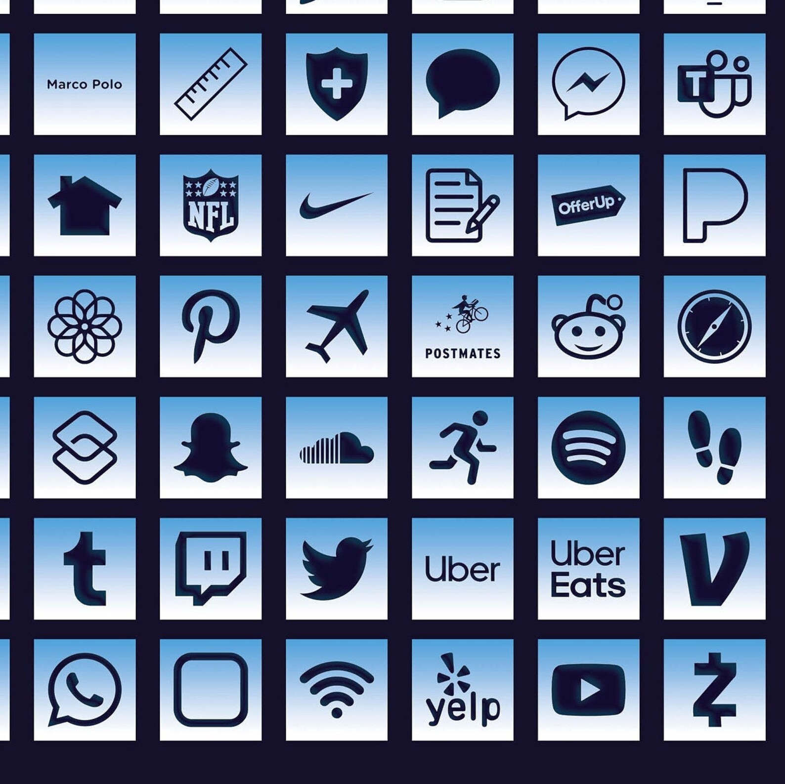 App Icons Sky Blue Gradient - IOS 14 App Covers - IOS 14 Widgets - 100 ...