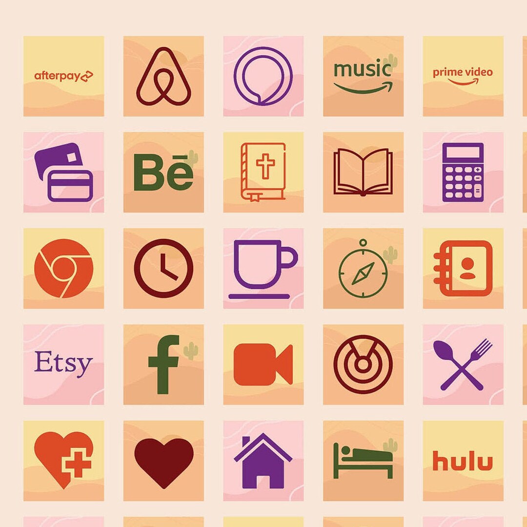 App Icons Desert Boho Aesthetic IOS 14 App Covers IOS 14 Widgets 100 ...