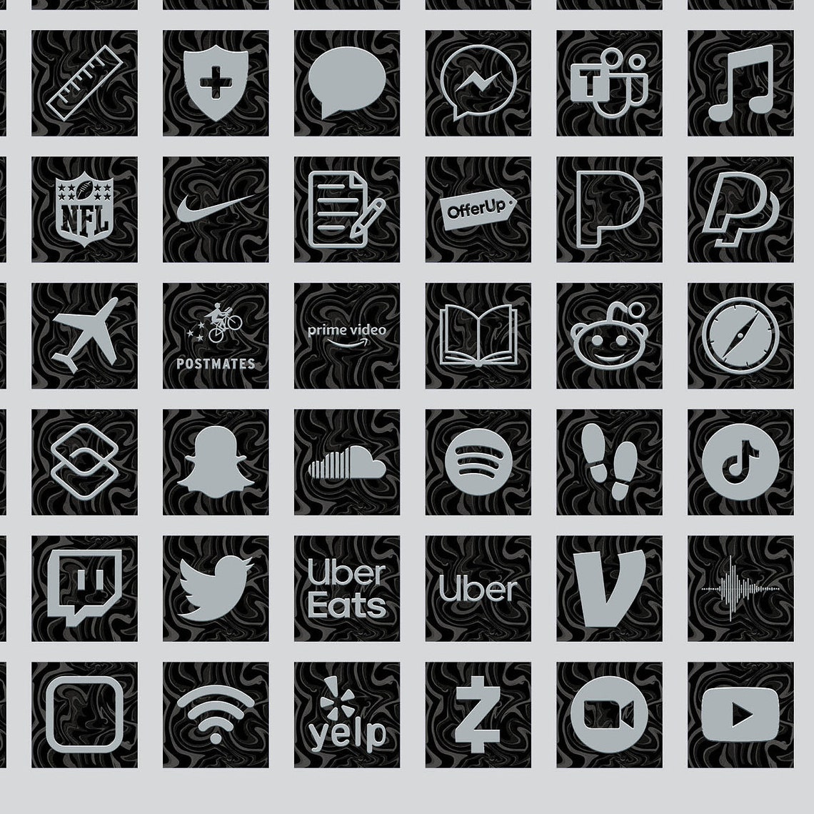 App Icons Black Marble IOS 14 App Covers IOS 14 Widgets - Etsy