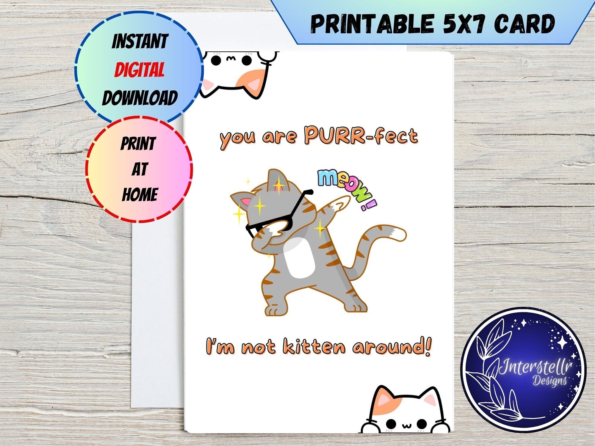 Cat Birthday Card Funny Cat Pun Purrfect Cat Lover Card - Etsy