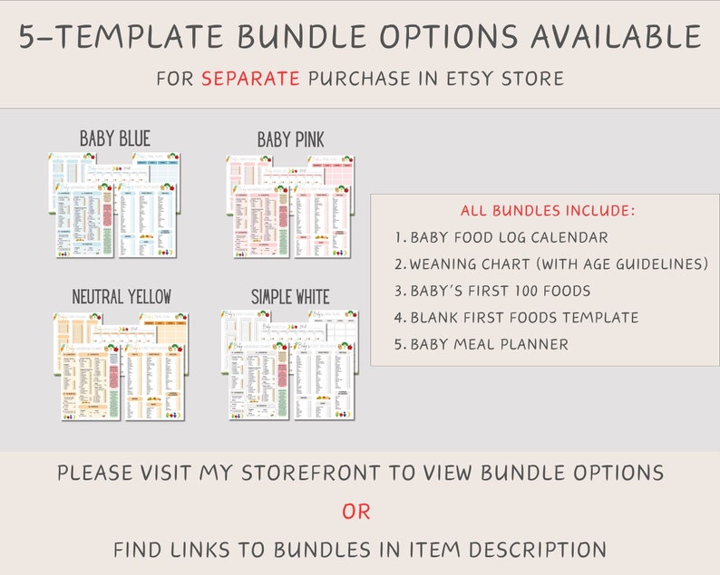 Baby Food Checklist, Meal Tracker, Printable Food Diary, Baby Led ...