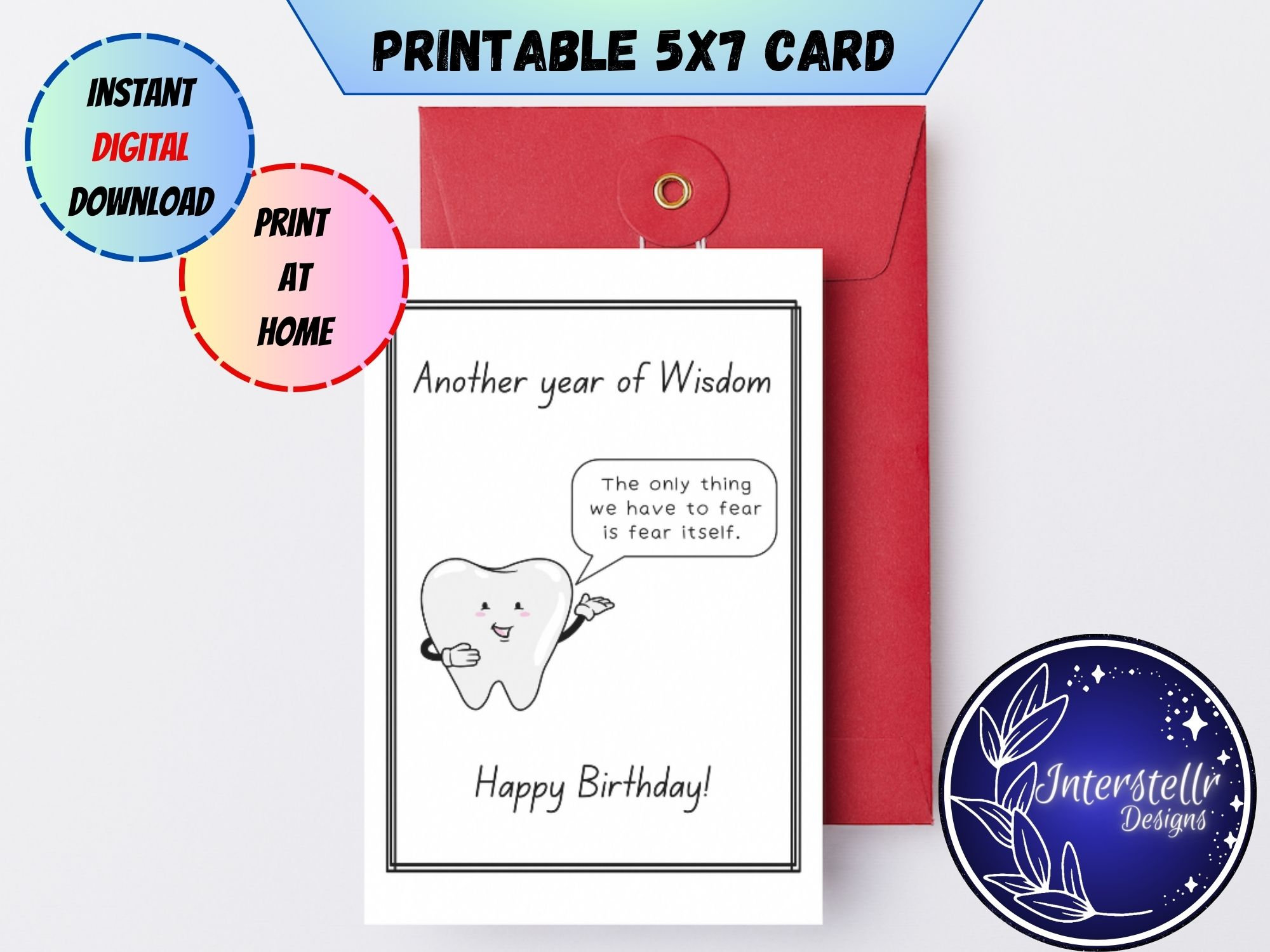Dentist Birthday Card Printable Tooth Pun Dentist Humor - Etsy