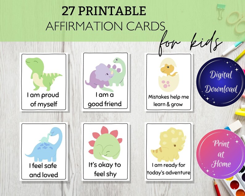 Affirmation Cards Kids, Printable Positive Affirmations Deck, Instant ...