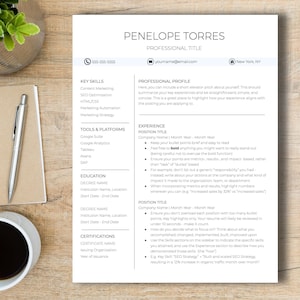 Simple Resume Template for Google Docs, Word, Canva, CV Curriculum ...