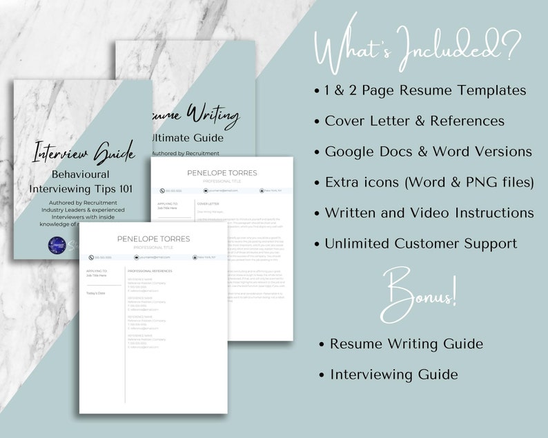 Simple Resume Template for Google Docs, Word, Canva, CV Curriculum ...