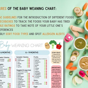 Baby Led Weaning, Printable Food Tracker, Food Diary Bundle, Baby’s ...