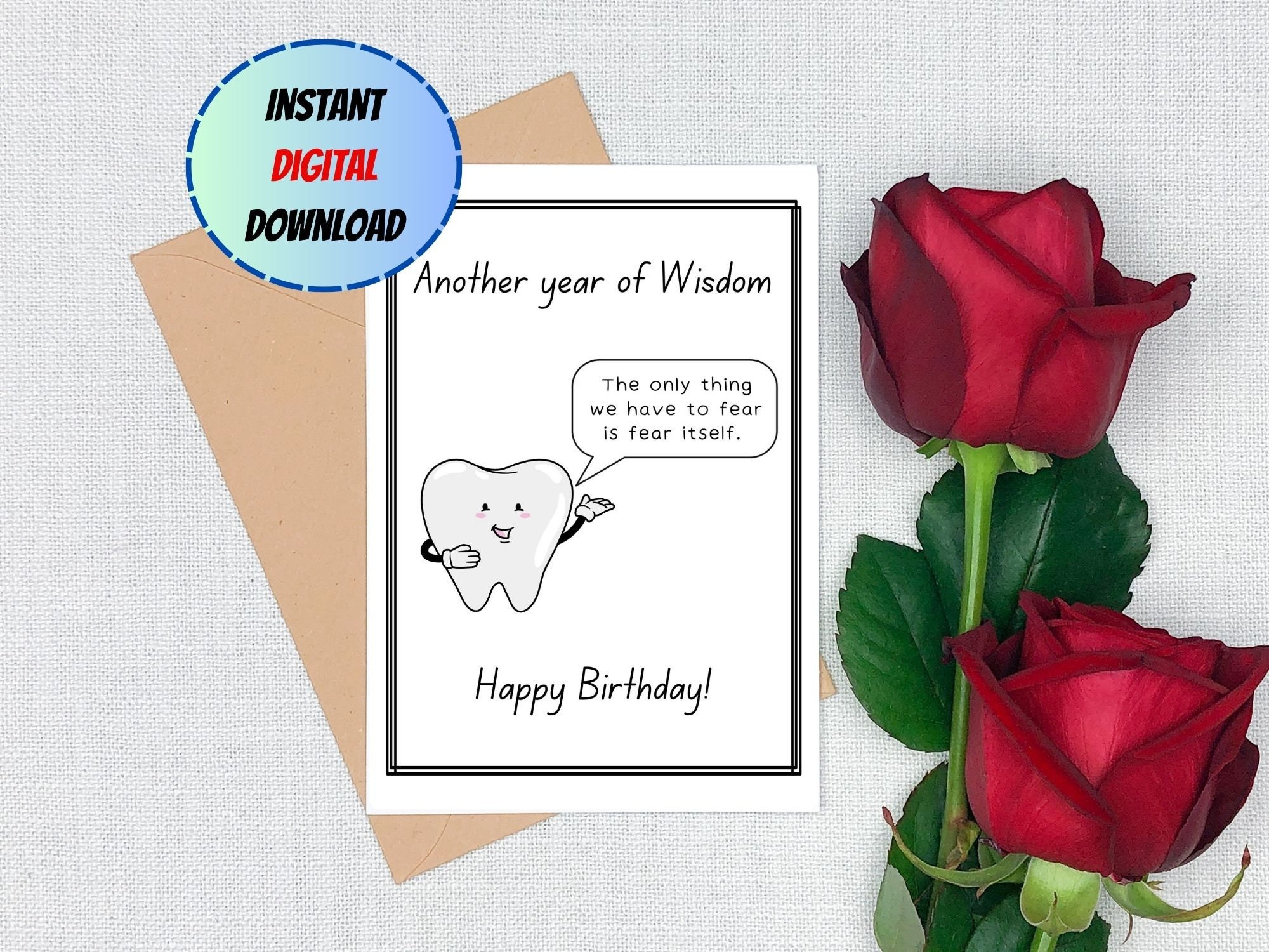 Dentist Birthday Card, Printable Tooth Pun, Dentist Humor, Gift for ...